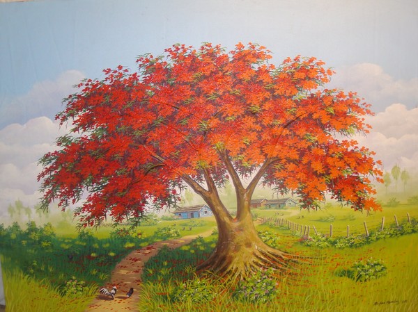 Relieved Framboyan Tree by Rufino Mendez by Rafael Arias | ArtWanted.com